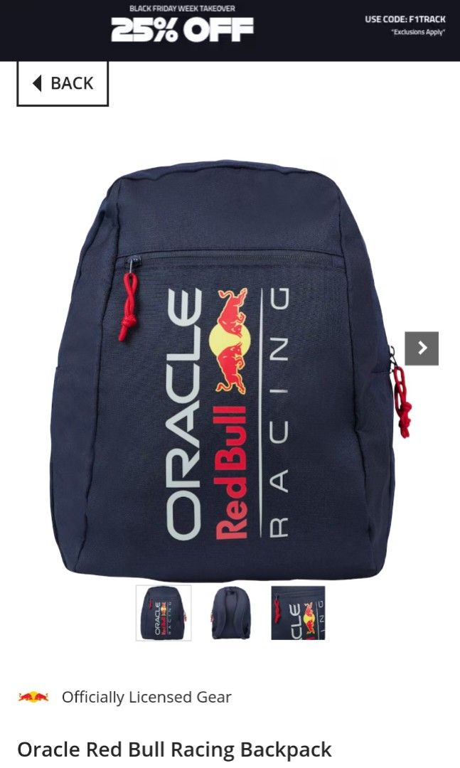 Oracle Red Bull Racing Backpack, Men's Fashion, Bags, Backpacks on ...