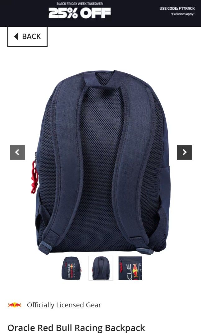 Oracle Red Bull Racing Backpack, Men's Fashion, Bags, Backpacks on ...