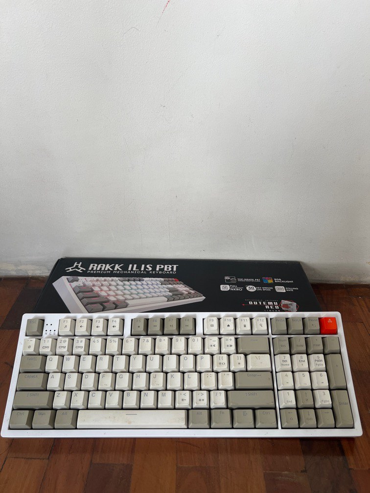 (Original) RAKK ILIS PBT White Mechanical Keyboard / Outemu Red Keys, Computers & Tech, Parts ...