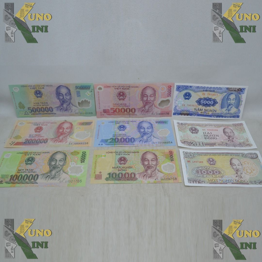PAKET TERLENGKAP KOLEKSI SET UANG REAL VIETNAM, 9 lembar, Antik ...