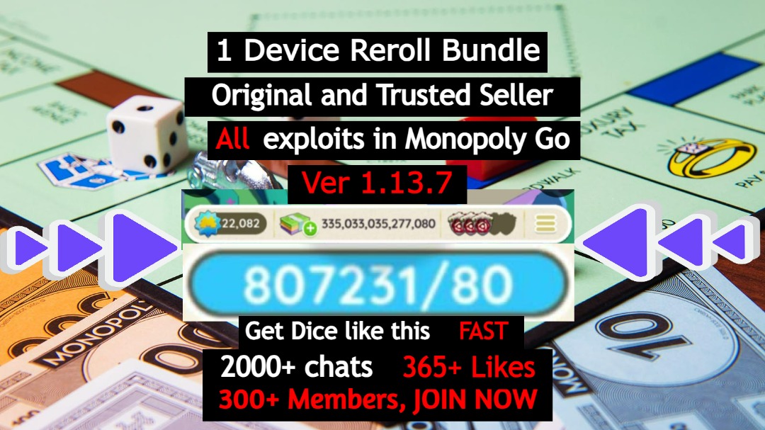 *Patch 1.13.8* Unlimited dice Monopoly Go Reroll Exploit *Original ...