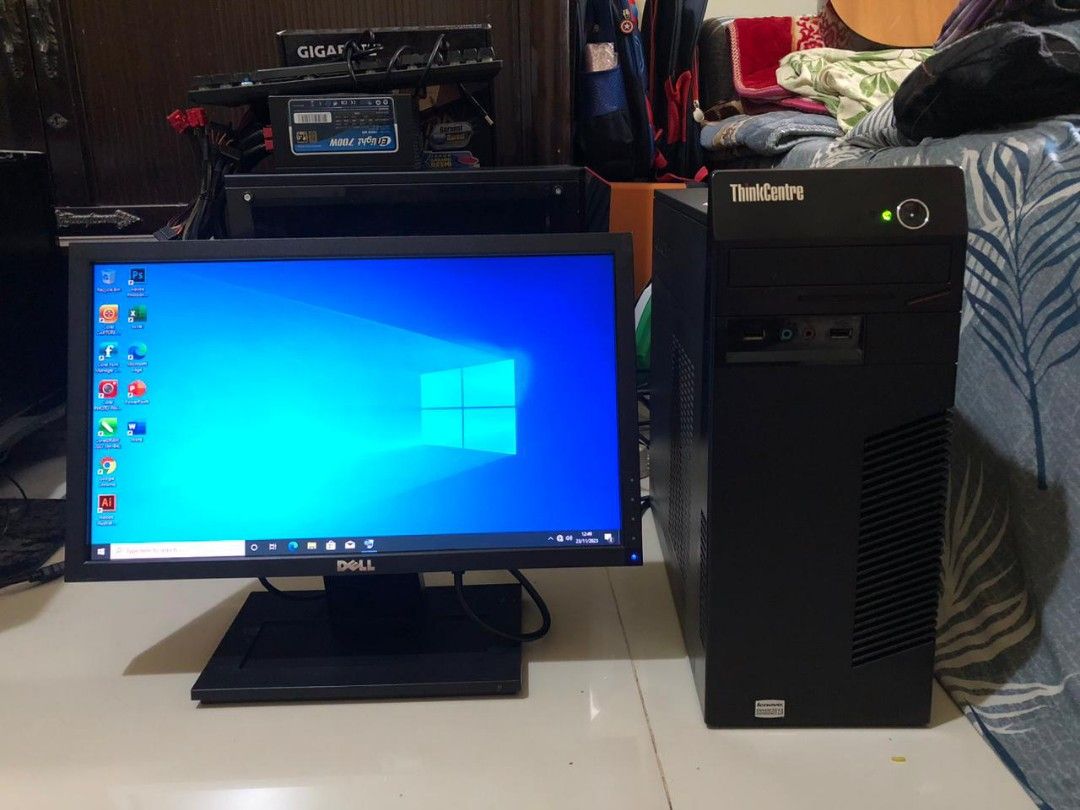 PC Built Up Lenovo Core i5 2400 Monitor Dell 19 inch, Elektronik ...