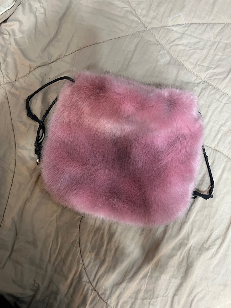 Pink Fluffy Shoulder Bag, Women's Fashion, Bags & Wallets, Purses ...