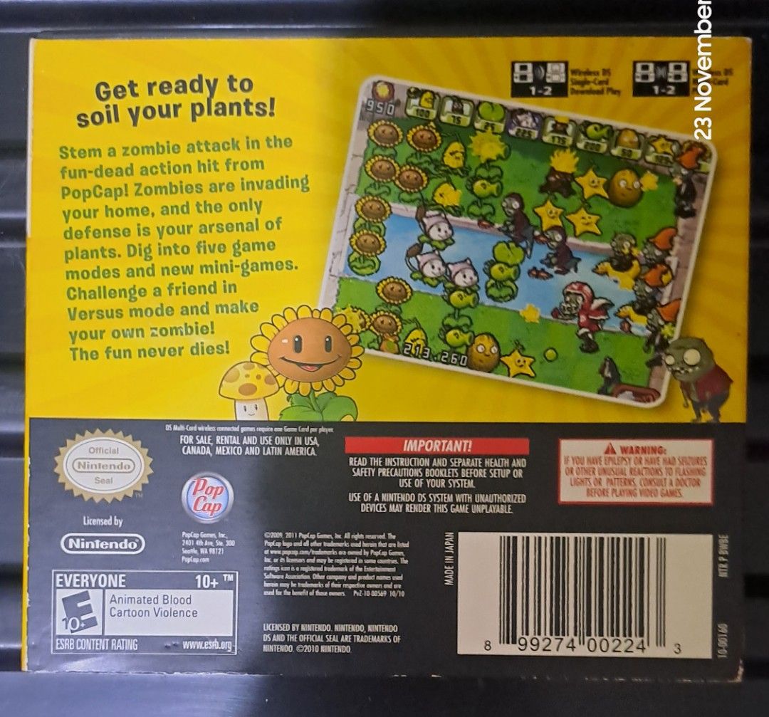 Plants vs zombies DS ver, Video Gaming, Video Games, Nintendo on Carousell