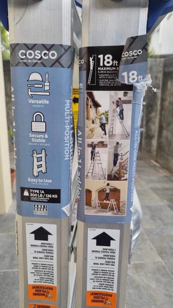 PREMIUM - COSCO 18ft Height Multi-position Aluminum Ladder, Furniture ...