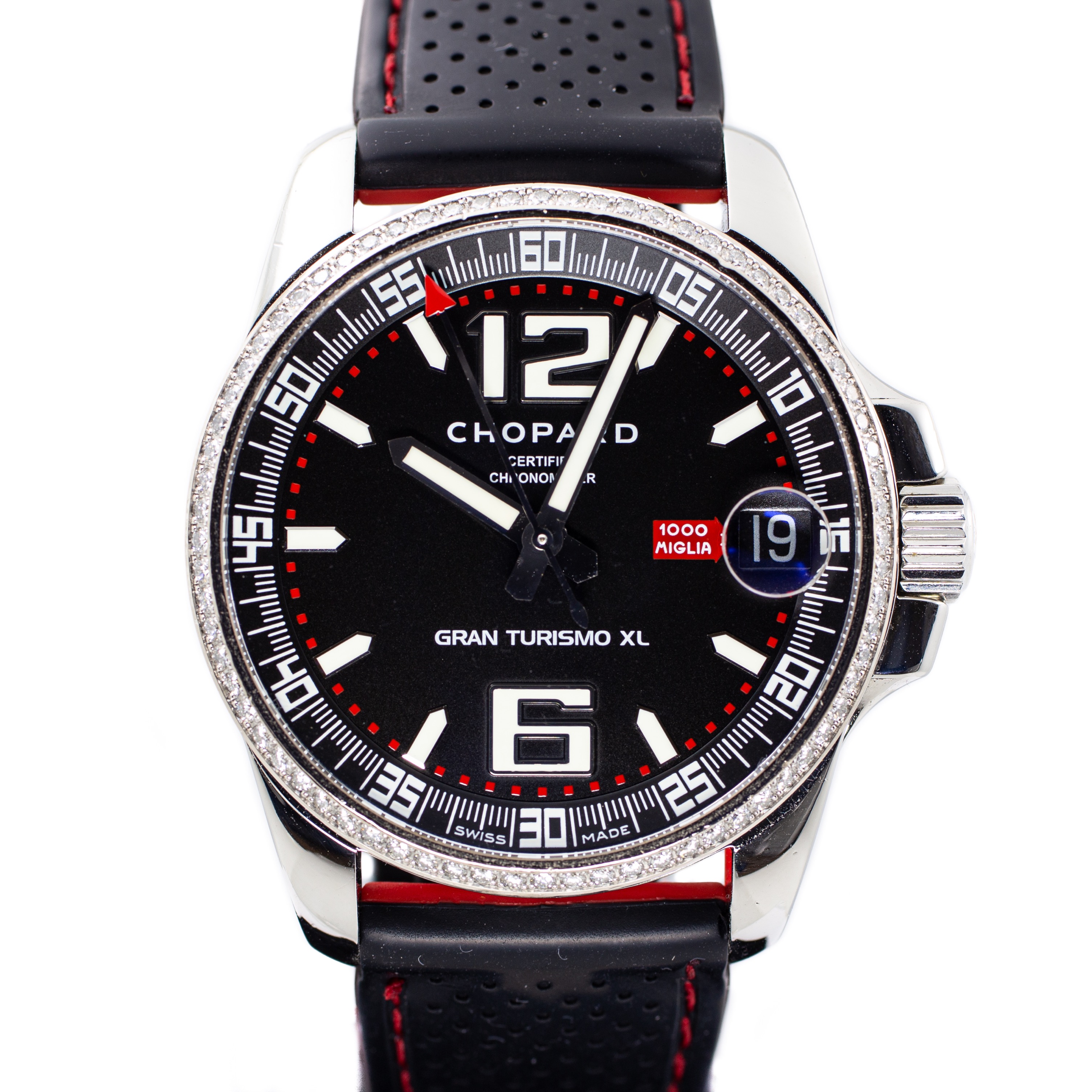 Preowned Chopard Mille Miglia Gran Turismo XL W/Factory Diamond Bezel ...