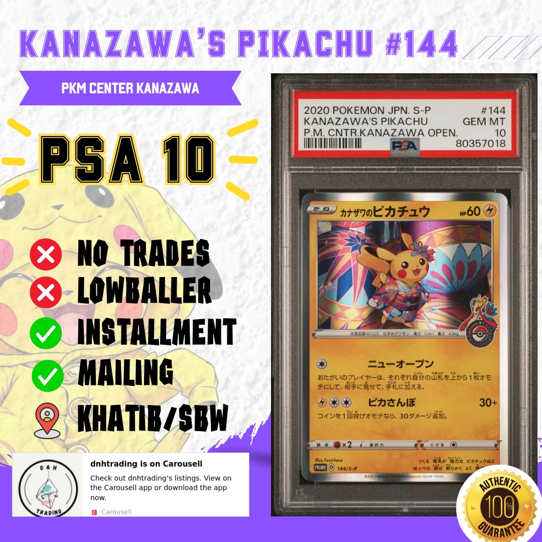 [PSA10] Pokemon TCG - Kanazawa's Pikachu #144, Hobbies & Toys, Toys ...