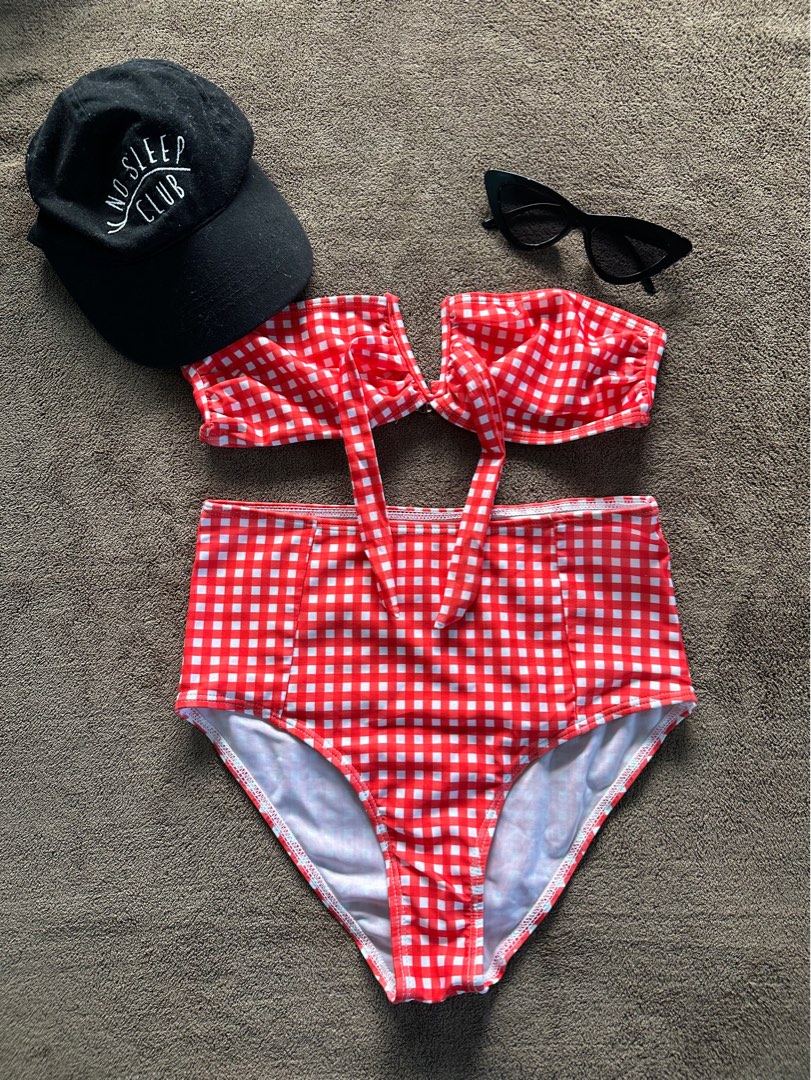 Red Checkered Bikini Womens Fashion Swimwear Bikinis And Swimsuits On