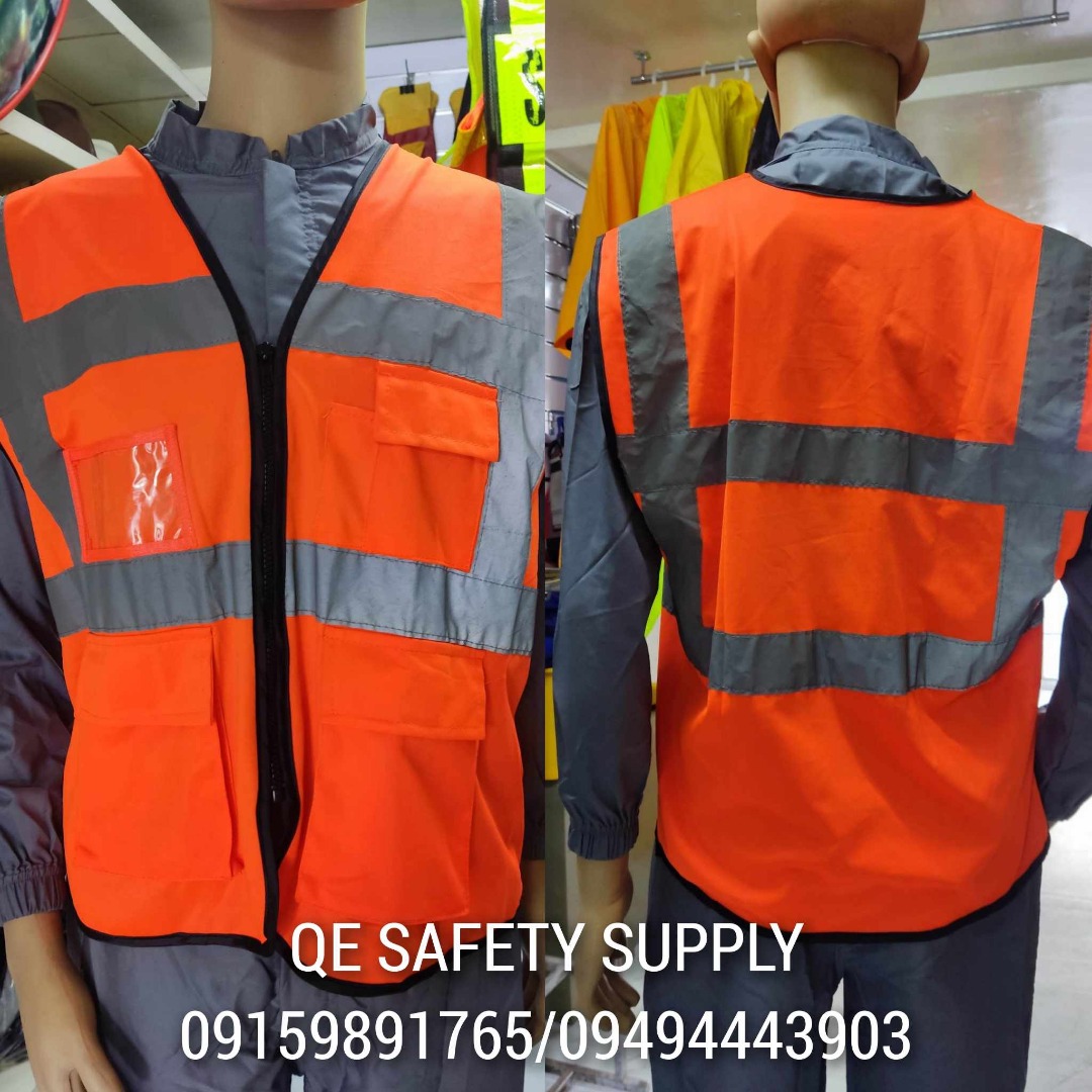 Reflectorized safety Vest / Multiple Pocket with Zipper QSV 58, Men's ...
