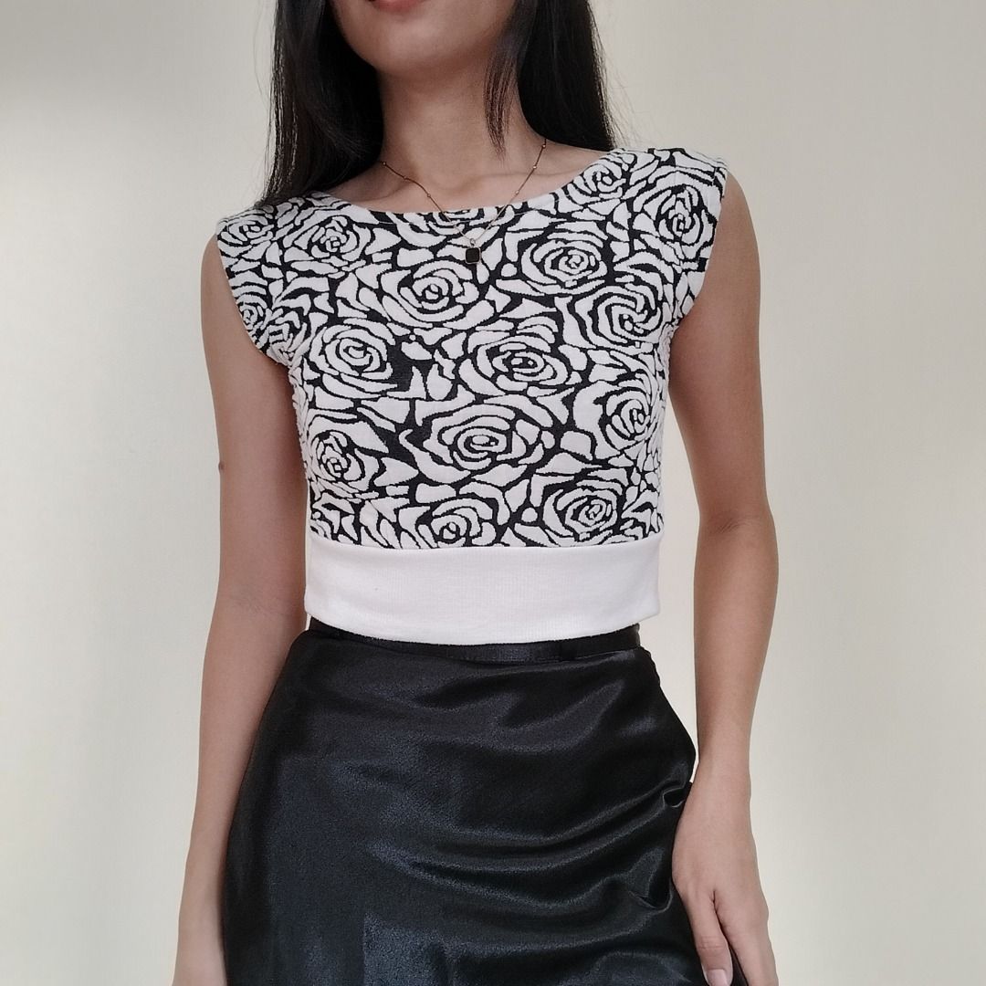 Reworked Rose Two-way Top, Women's Fashion, Tops, Blouses on Carousell