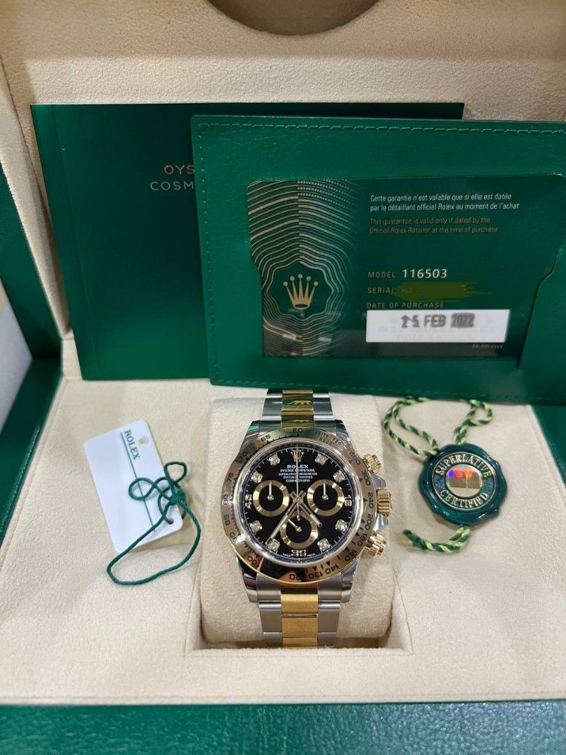 Rolex Daytona Half Gold 116503 black dial, Luxury, Watches on Carousell