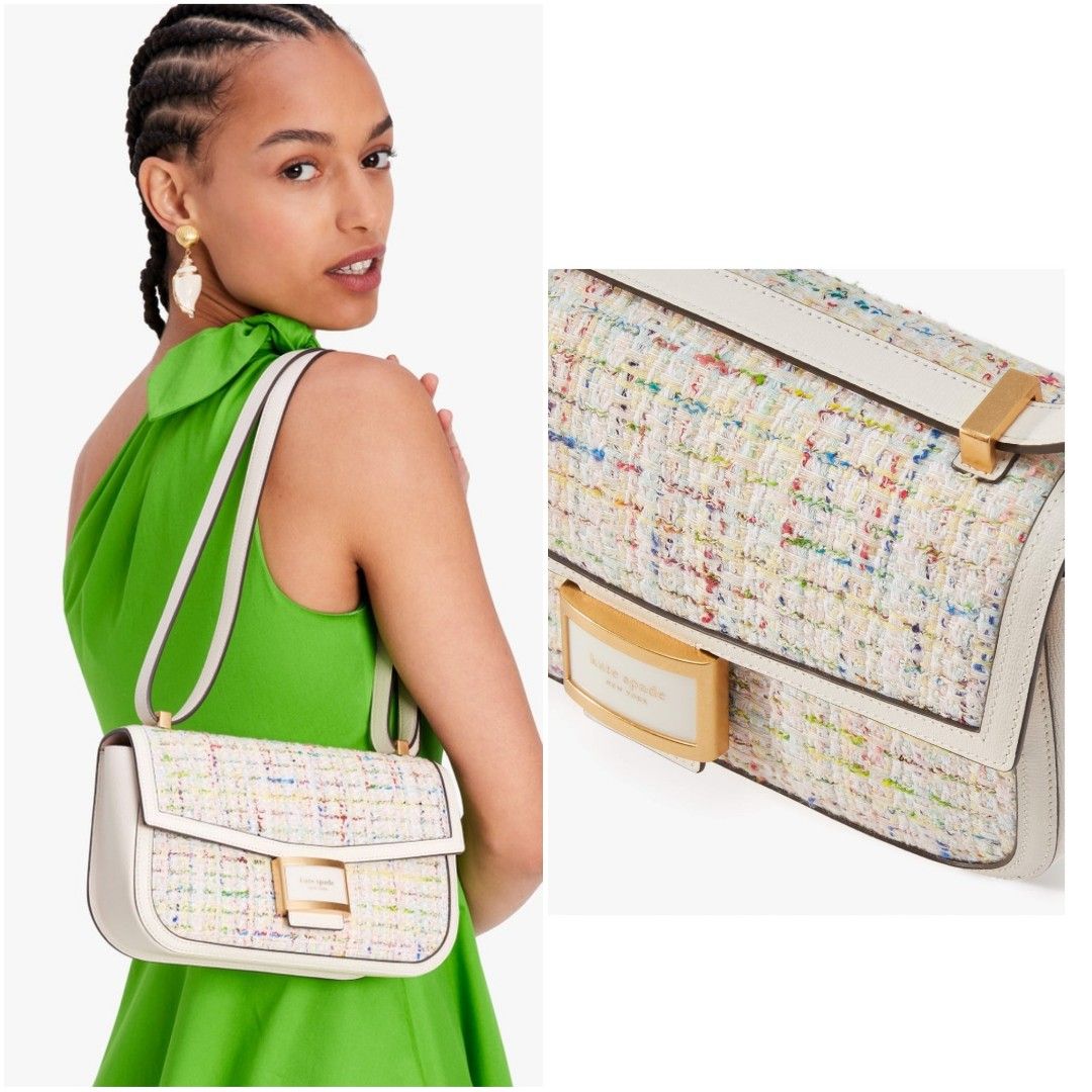SALES (Ends 30 Nov Noon) Kate Spade Katy Tweed Medium Convertible Shoulder Bag, Women's Fashion ...