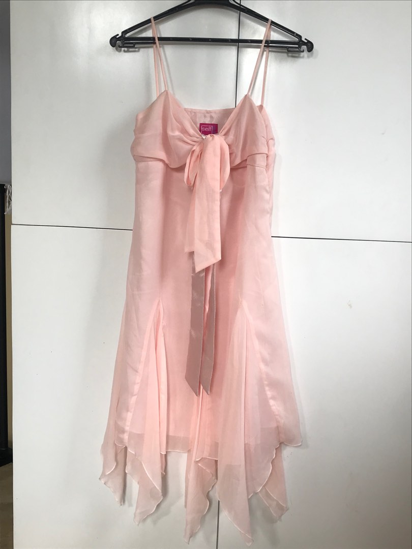 Self Made- Asymmetrical Hem Super Soft Chiffon Silk Fabric Mini-Midi ...