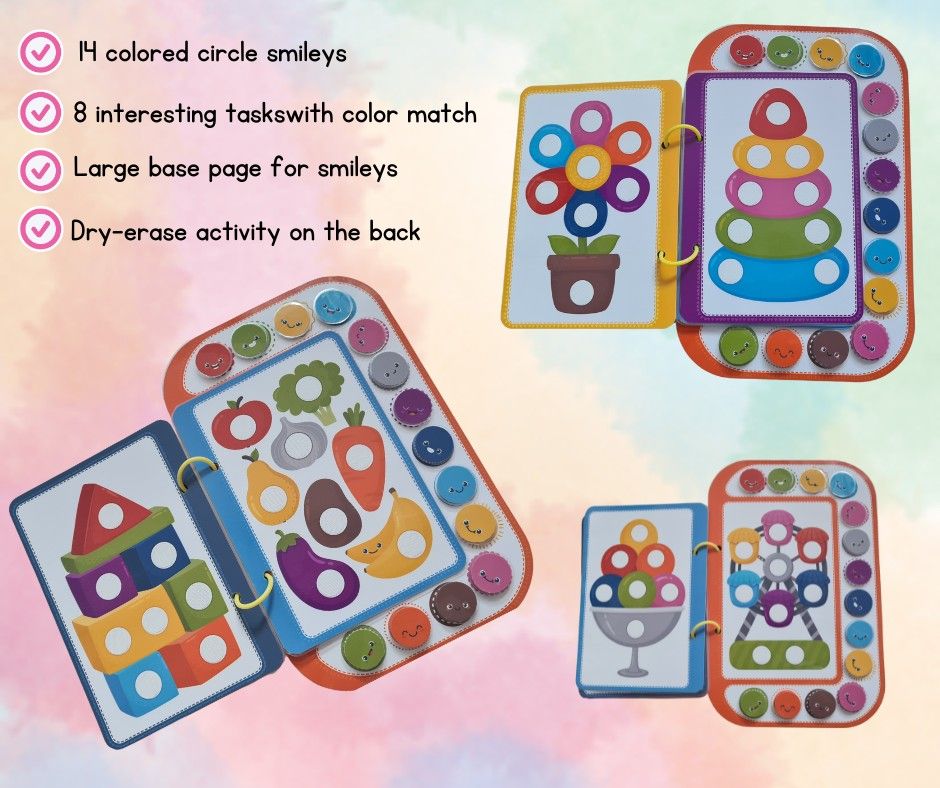 Colors Matching Velcro Busy Book Learning, Hobbies & Toys, Books ...