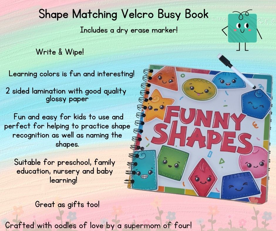 Shapes Matching Velcro Busy Book Learning, Hobbies & Toys, Books ...