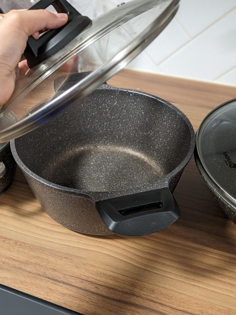 Shogun Japan non-stick granite Pots / Pans Set, Furniture & Home Living ...