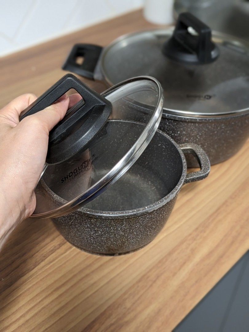 Shogun Japan non-stick granite Pots / Pans Set, Furniture & Home Living ...