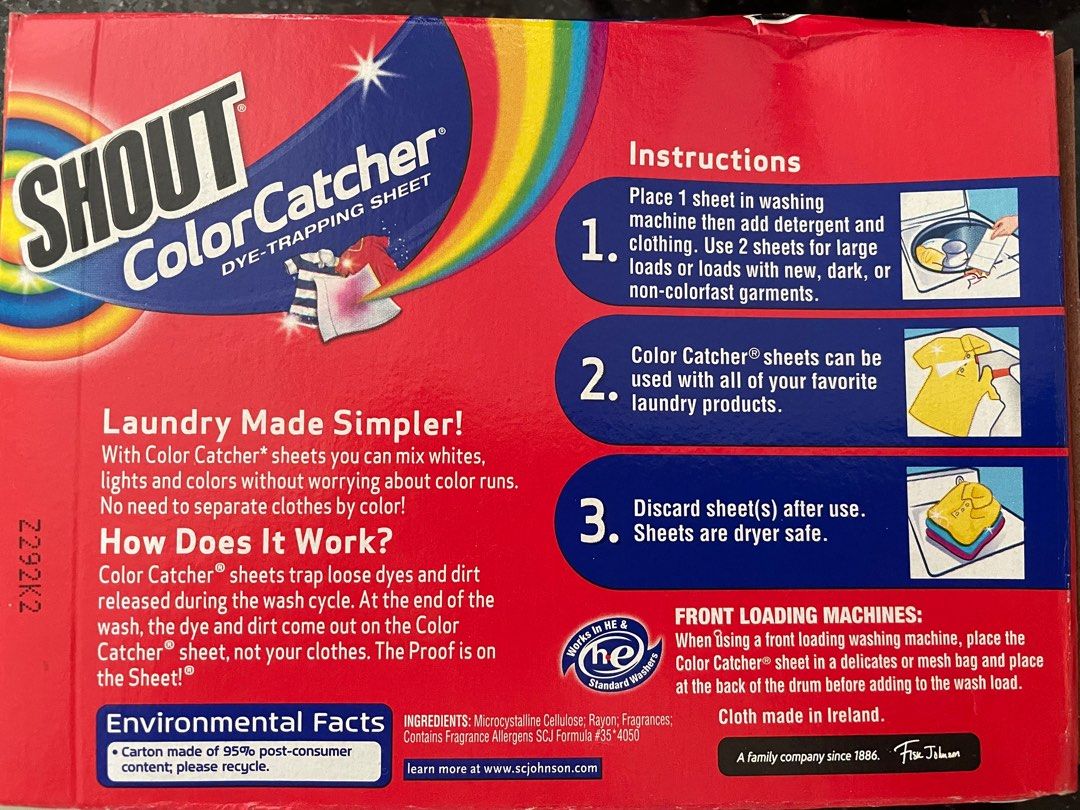 Shout Colour Catcher dye trapping sheets, Furniture & Home Living ...
