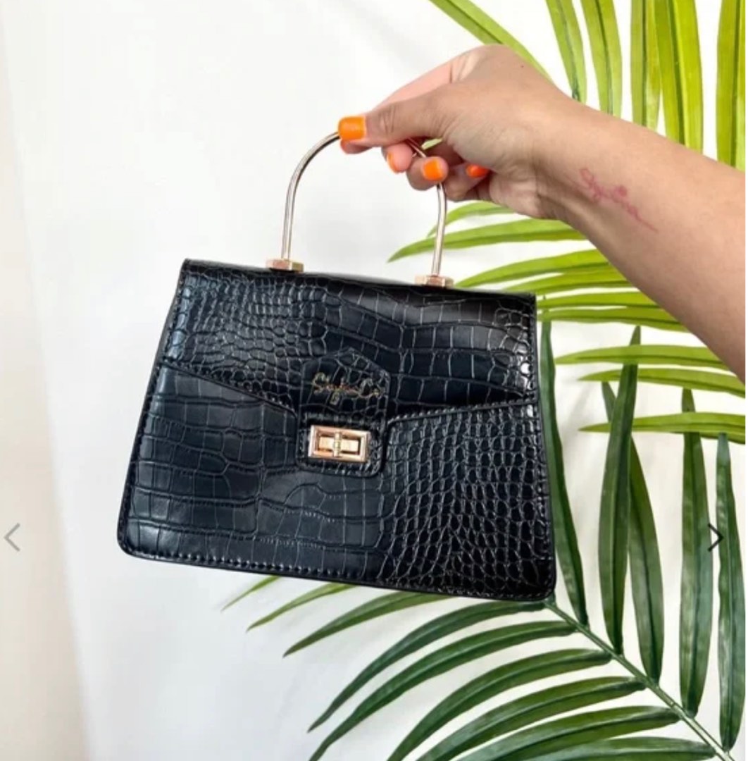 Shy diva black party bag croc, Women's Fashion, Bags & Wallets ...