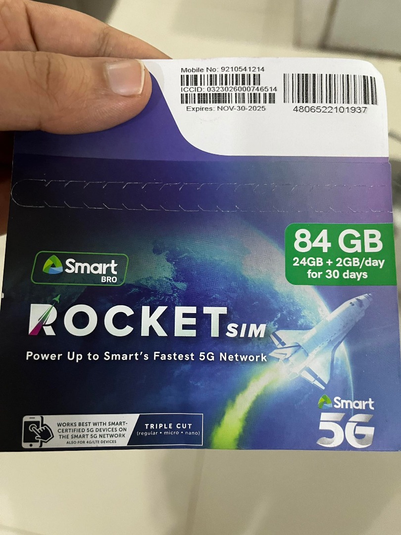 Smart Rocket 5G Simcard Fastest Simcard in the Philippines with 30 days ...
