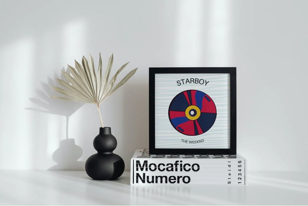 Square Album Cover Art (Black/White Frame), Furniture & Home Living ...