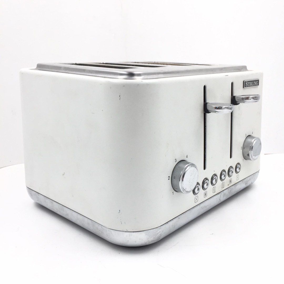 STIRLING Designer Collection 4-Slice White Bread Toaster 220volts, TV ...