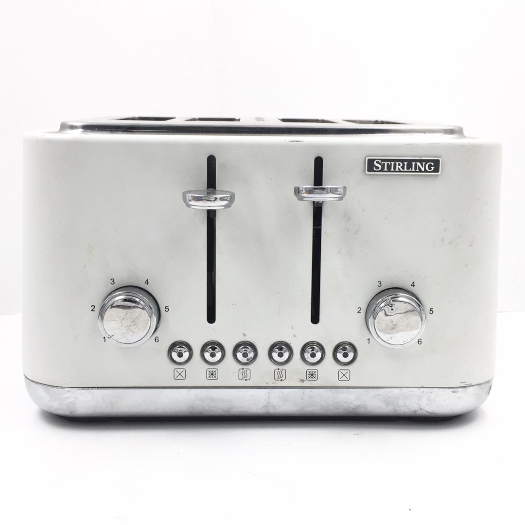 STIRLING Designer Collection 4-Slice White Bread Toaster 220volts, TV ...
