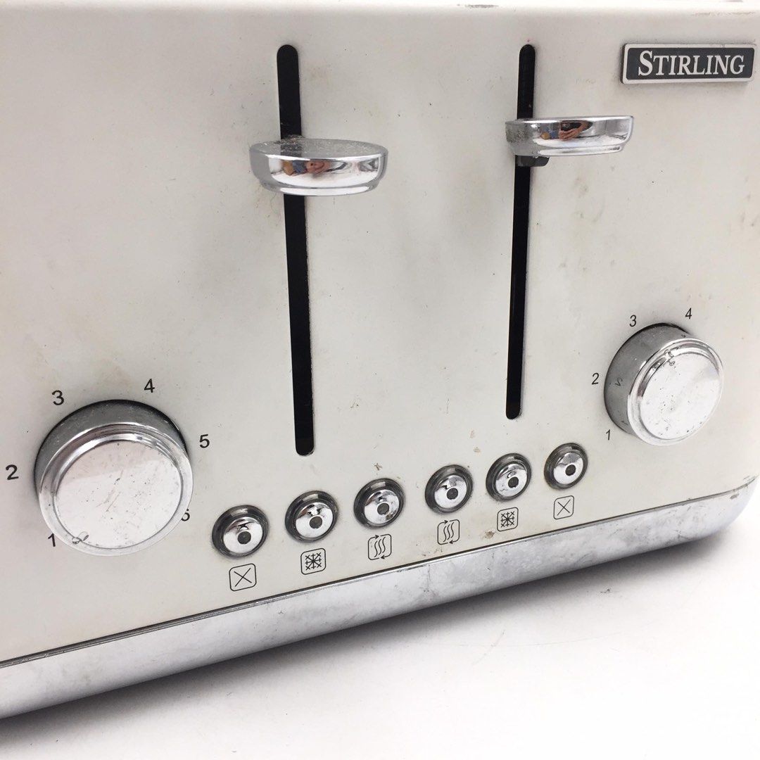 STIRLING Designer Collection 4-Slice White Bread Toaster 220volts, TV ...