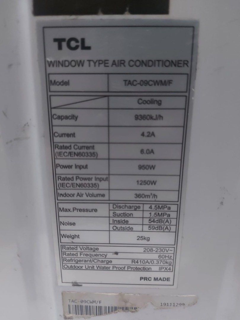 TCL 1HP Non Inverter Aircon, TV & Home Appliances, Air Conditioning and ...