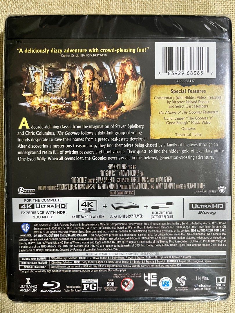 The Goonies 4k UHD / blu ray, Hobbies & Toys, Music & Media, CDs & DVDs on Carousell