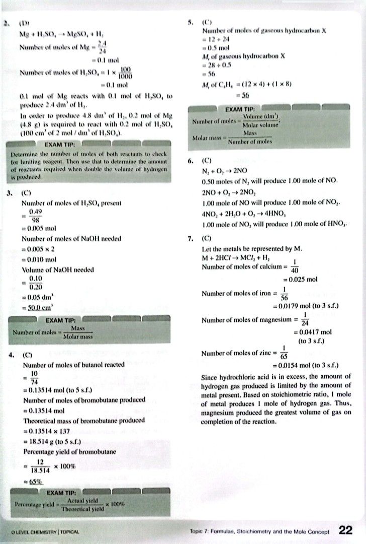 Topical O Level Chemistry 2012-2021 + Step-by-Step Solution Booklet ...