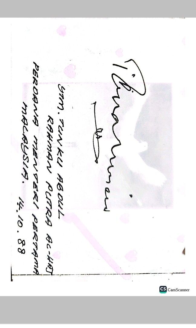 Tunku Abdul Rahman - Signature, Hobbies & Toys, Collectibles ...