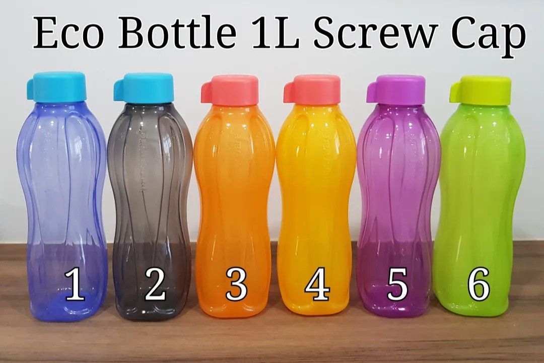 Tupperware 1L Eco Bottle Screw Cap BPA Free, Furniture & Home Living ...