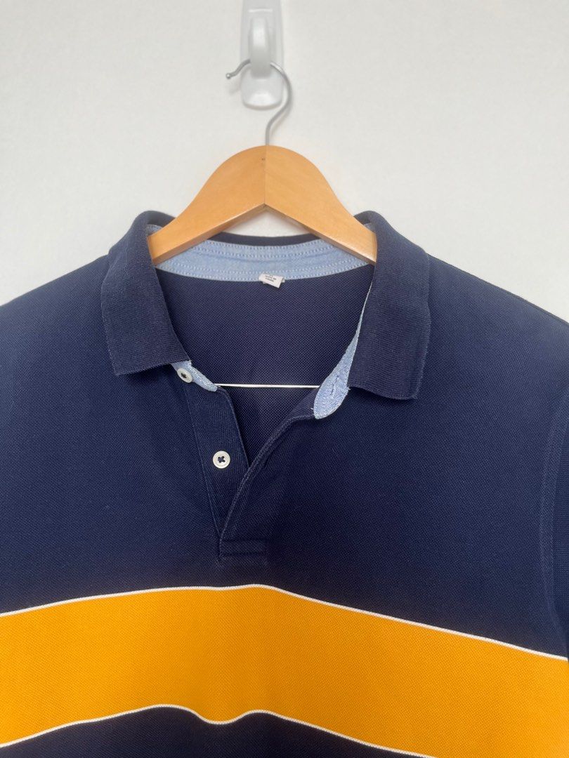 Uniqlo Blue Yellow Polo, Men's Fashion, Tops & Sets, Tshirts & Polo ...