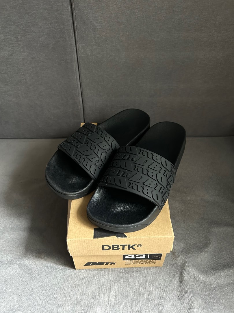 Used DBTK slides, Men's Fashion, Footwear, Slippers & Slides on Carousell