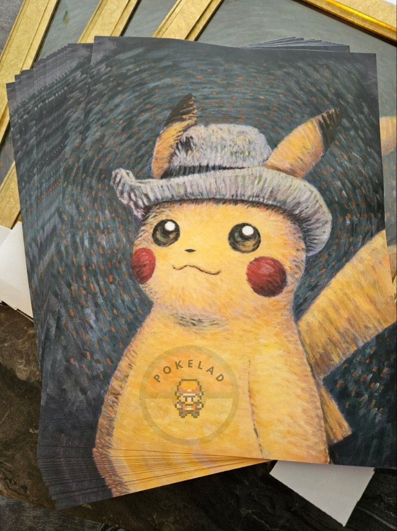 Pokemon Van Gogh Pikachu Portraits (Inspired), Hobbies & Toys, Toys ...
