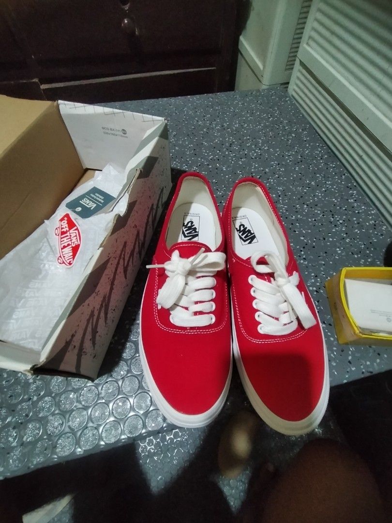 vans red chilli v2, Men's Fashion, Footwear, Sneakers on Carousell
