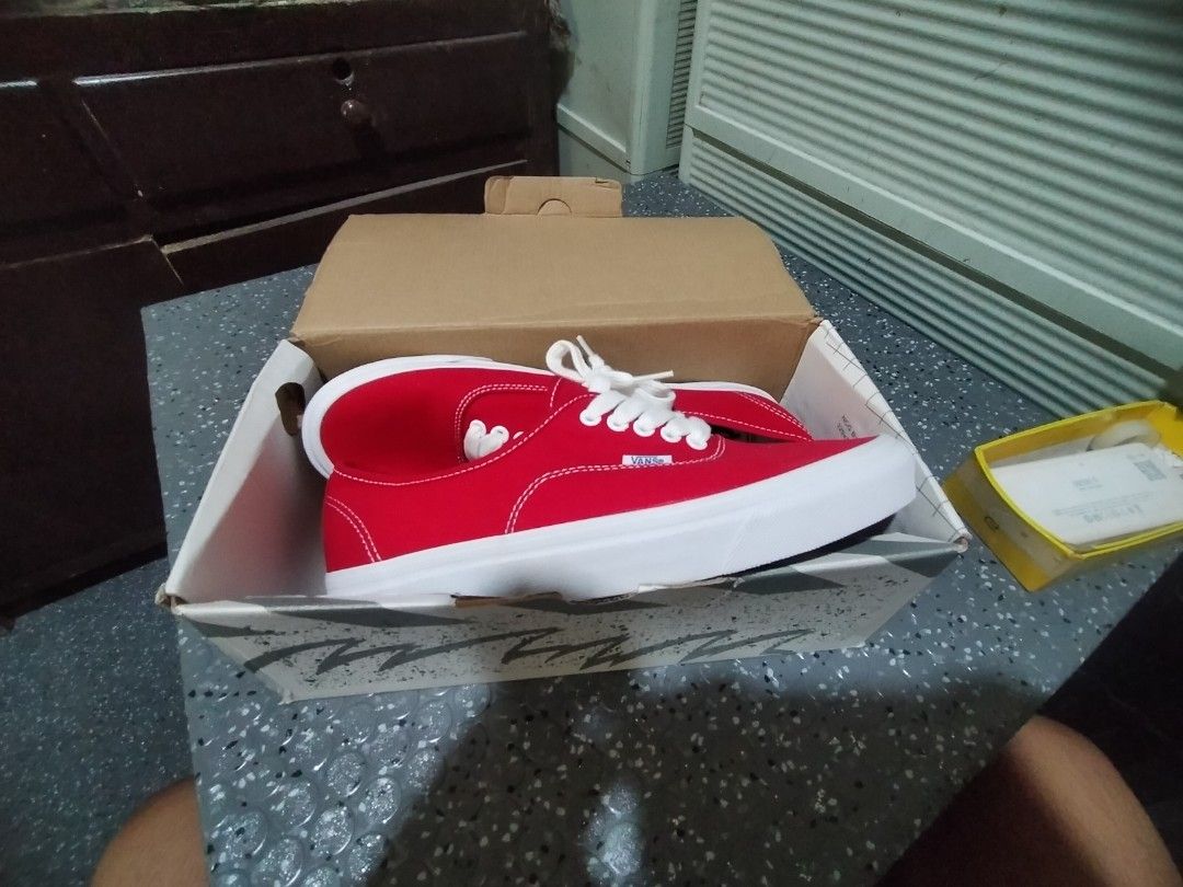 vans red chilli v2, Men's Fashion, Footwear, Sneakers on Carousell