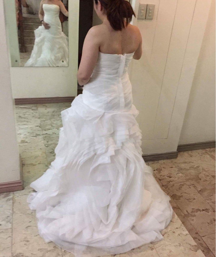 Vera Wang White Collection Organza Trumpet Wedding Gown, Women's ...