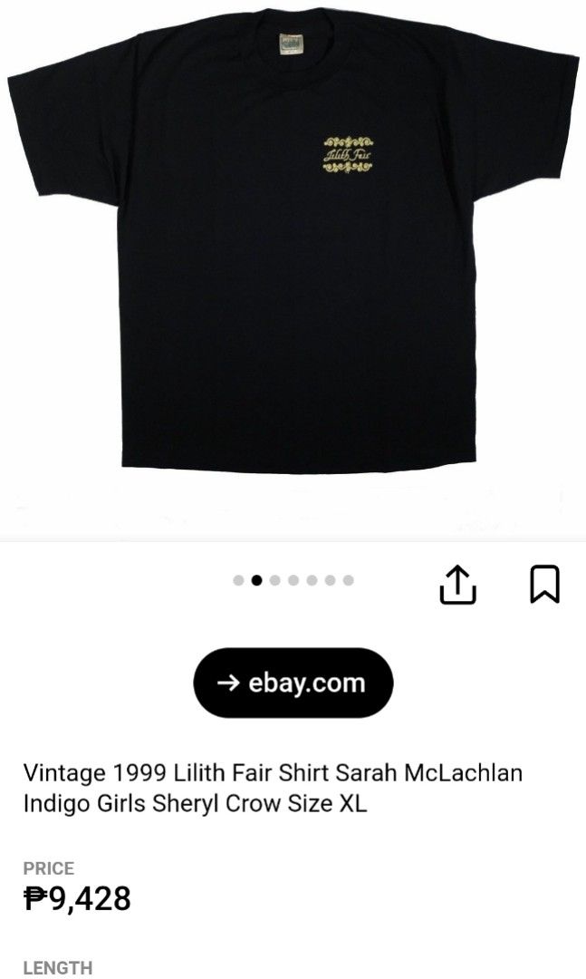 Vintage 1999 Lilith fair shirt Sarah McLachlan indigo girls Sheryl crow ...