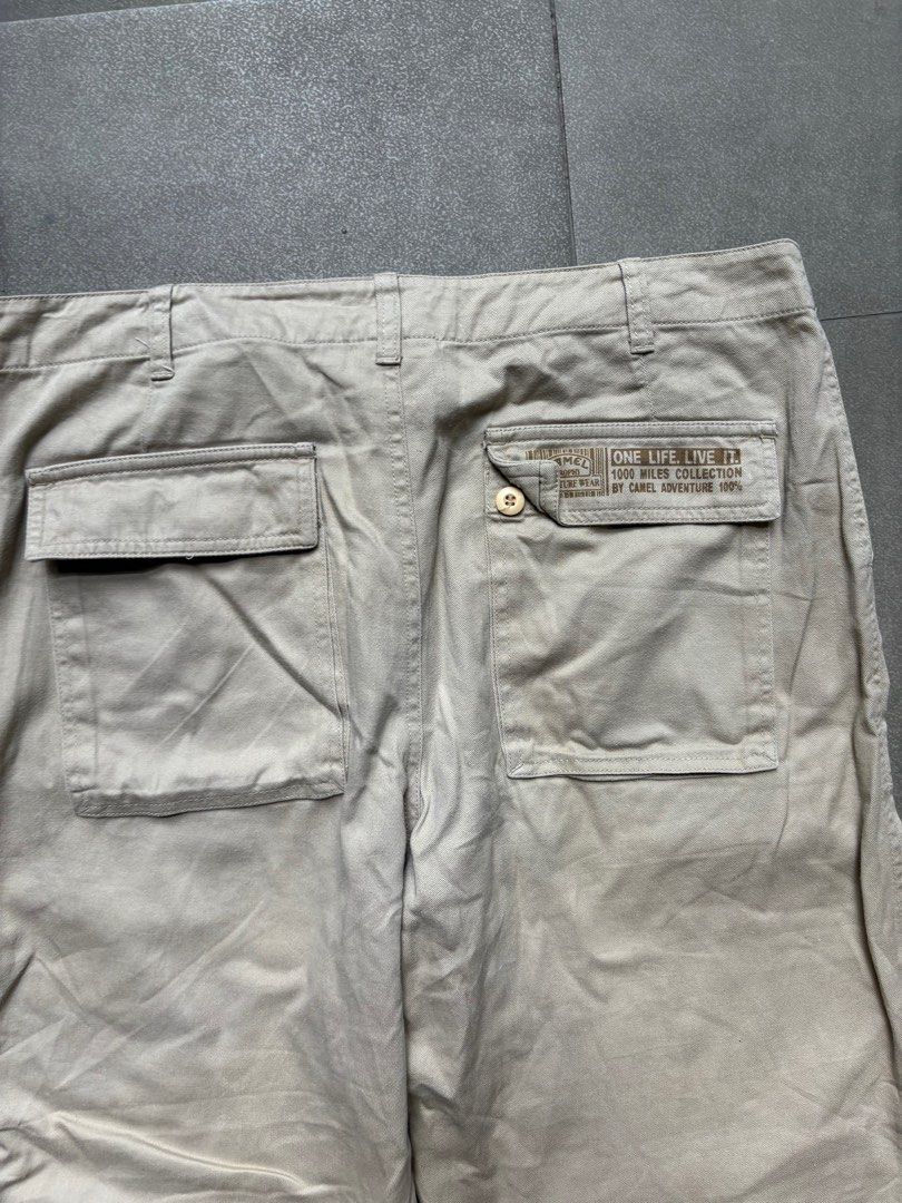 Vintage Camel Military Cargos beige, Men's Fashion, Bottoms, Trousers on Carousell