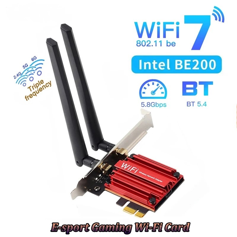 WIFI 7 - Newest Intel BE200 PCIE WIFI Adapter 8774Mbps Bluetooth 5.4 Gaming PC 2.4G/5G/6GHz For ...