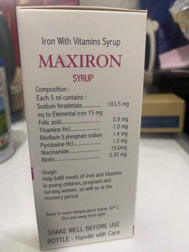 WTS: Maxiron syrup iron supplement, Health & Nutrition, Health ...