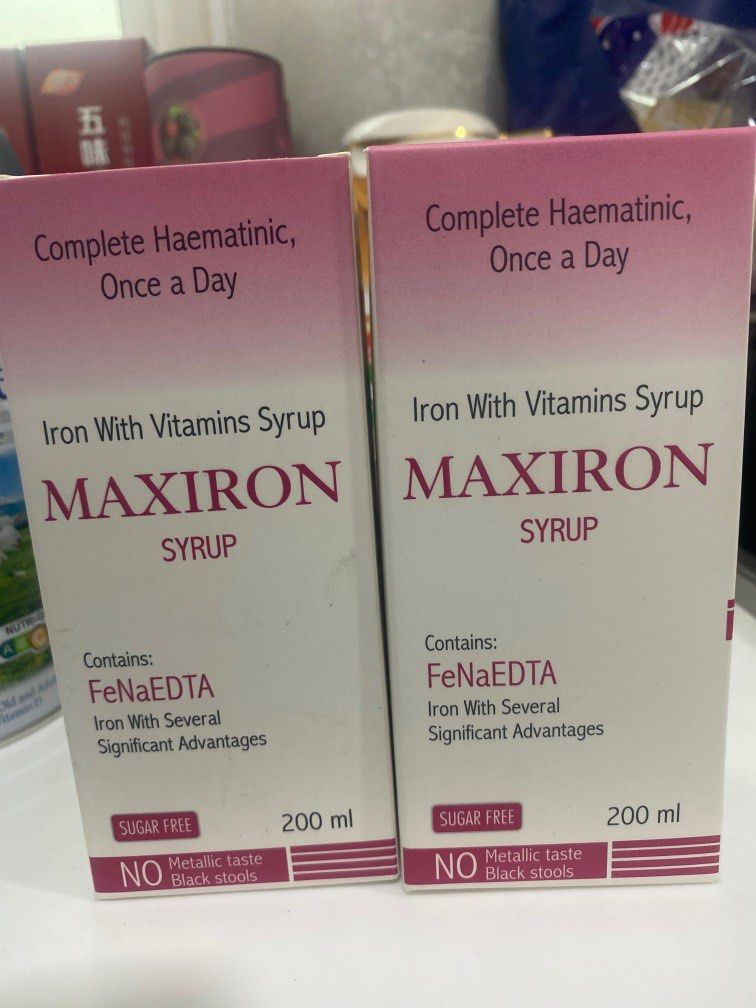 WTS: Maxiron syrup iron supplement, Health & Nutrition, Health ...