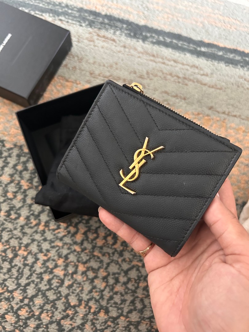 YSL Cassandre Bi-Fold Wallet (Black), Luxury, Bags & Wallets on Carousell