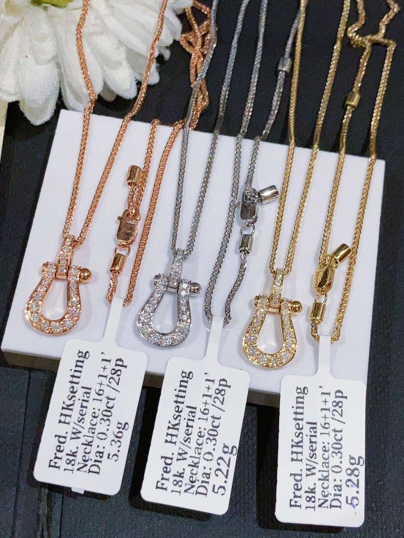 18k Fred diamond necklace hk setting, Women's Fashion, Jewelry & Organizers, Necklaces on Carousell