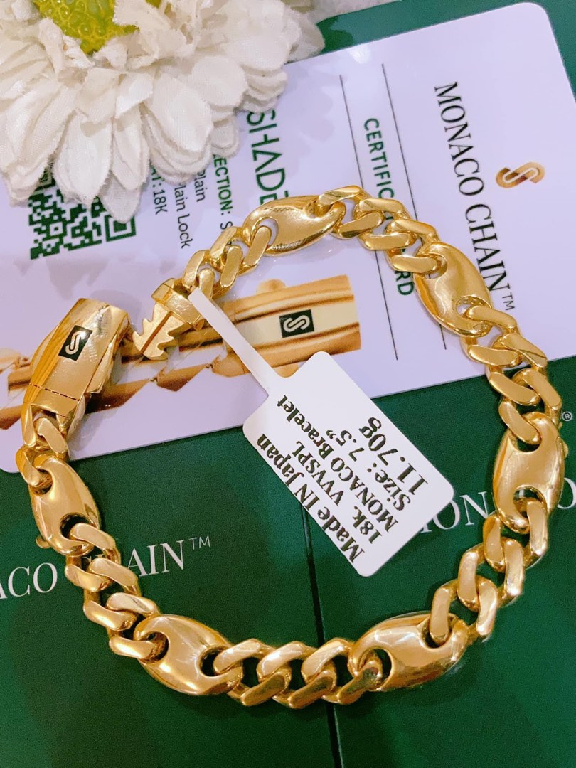 18K Japan Gold Monaco necklace, Women's Fashion, Jewelry & Organizers ...