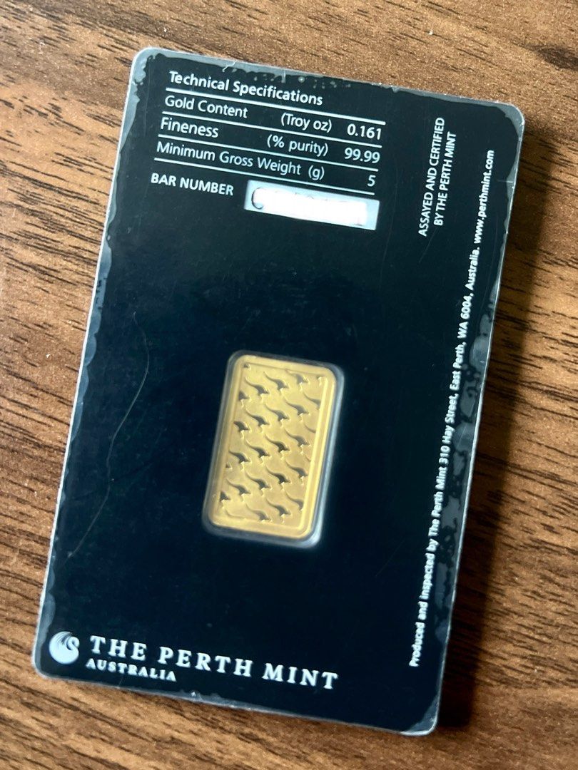 5gram Perth Mint Gold Bar, Hobbies & Toys, Memorabilia & Collectibles ...