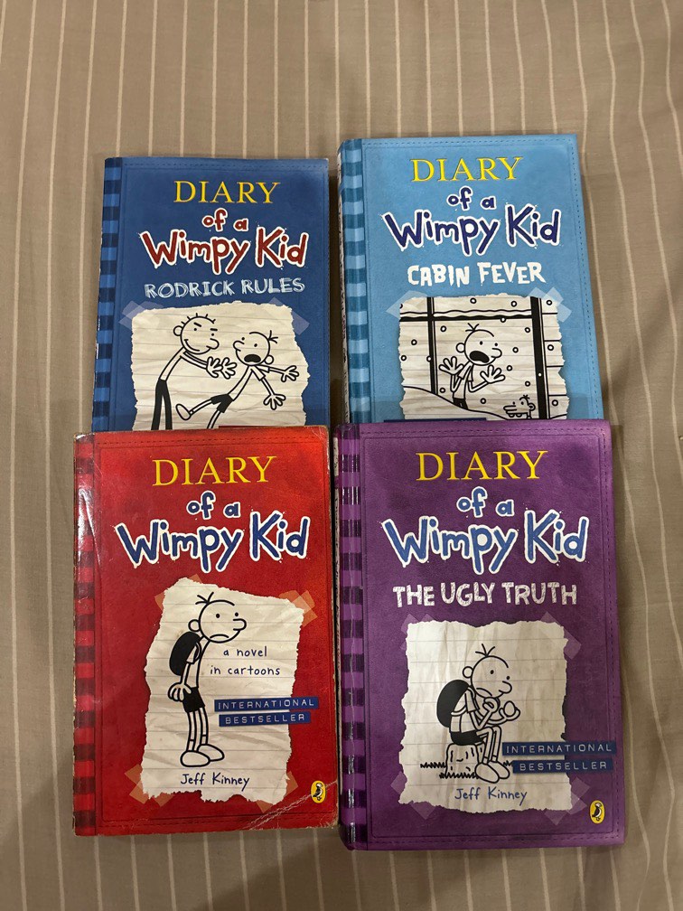 $6 FOR ALL FOUR Diary Of A Wimpy Kid Books children jeff kinney kids ...