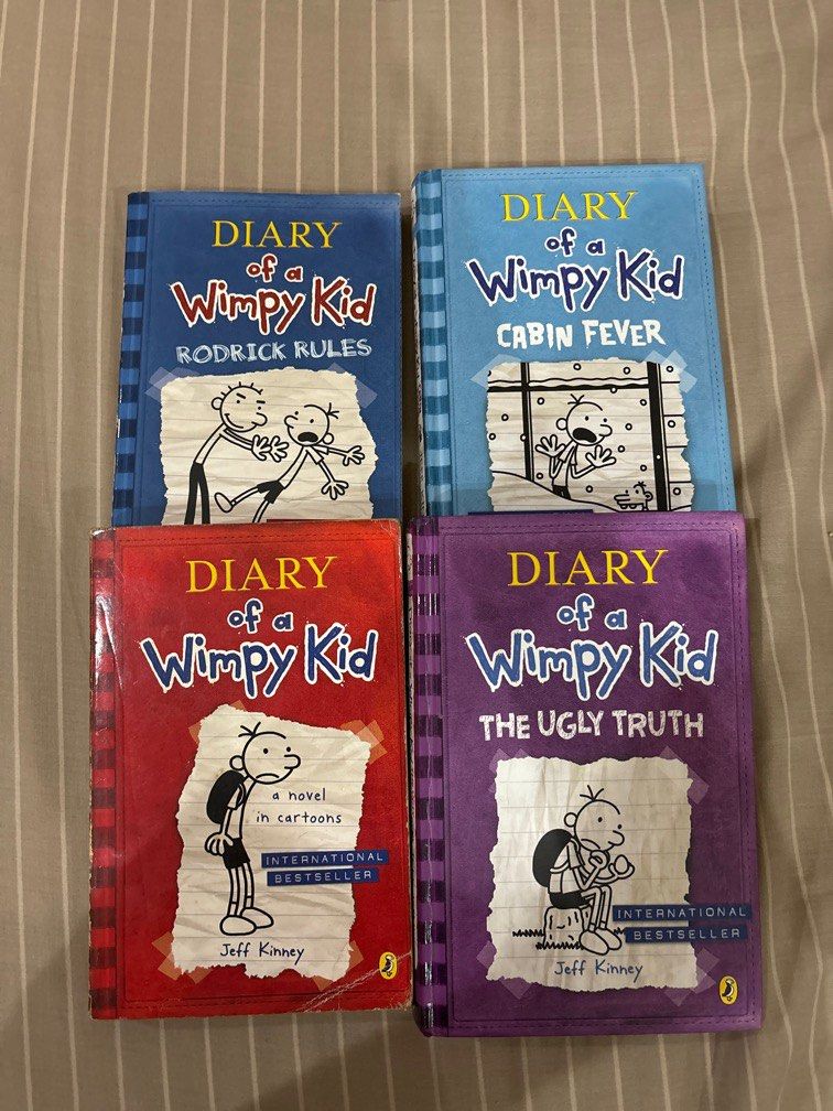 $6 FOR ALL FOUR Diary Of A Wimpy Kid Books children jeff kinney kids ...